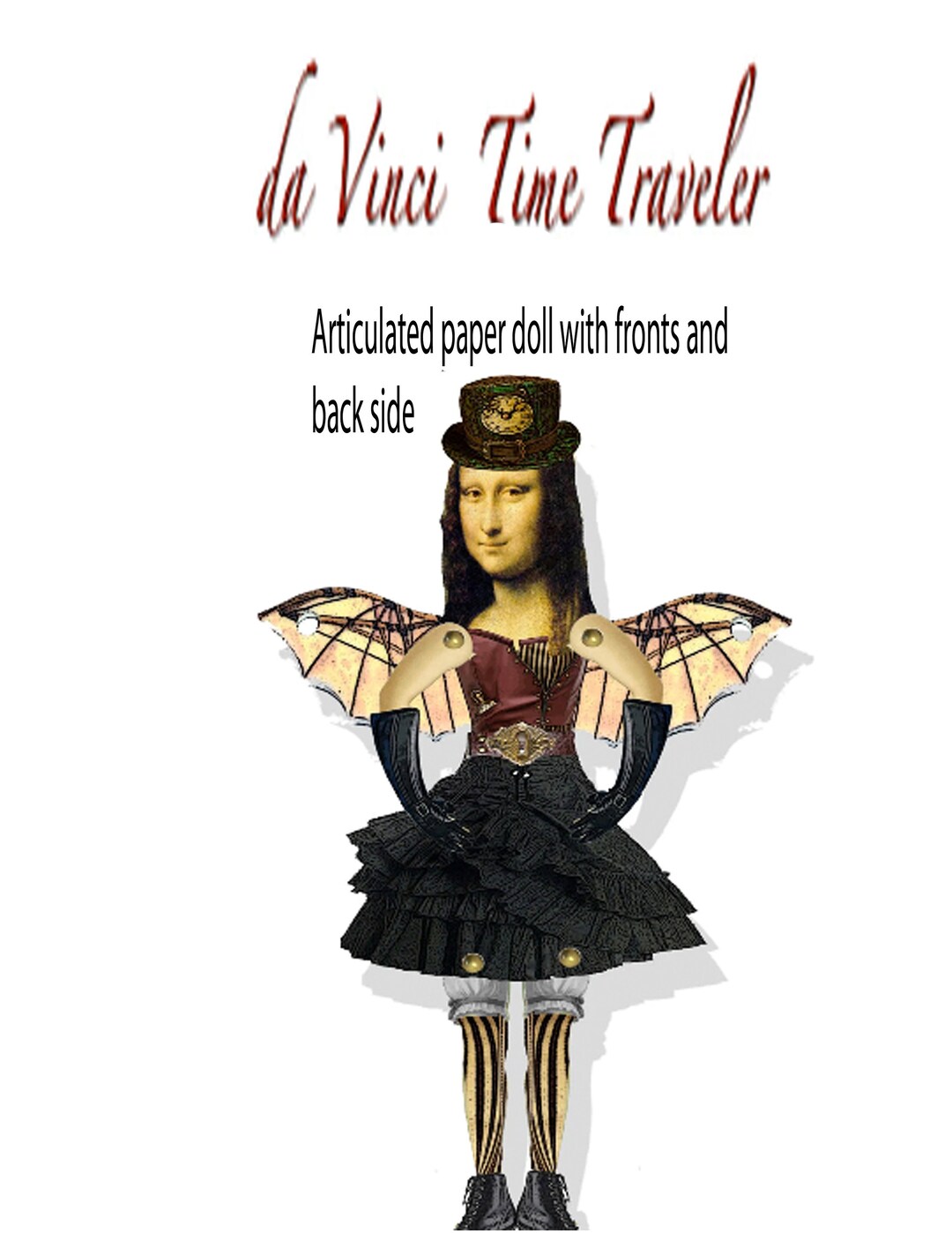 Printable Paper Doll Articulated Steampunk Time Traveler Mona Lisa ...