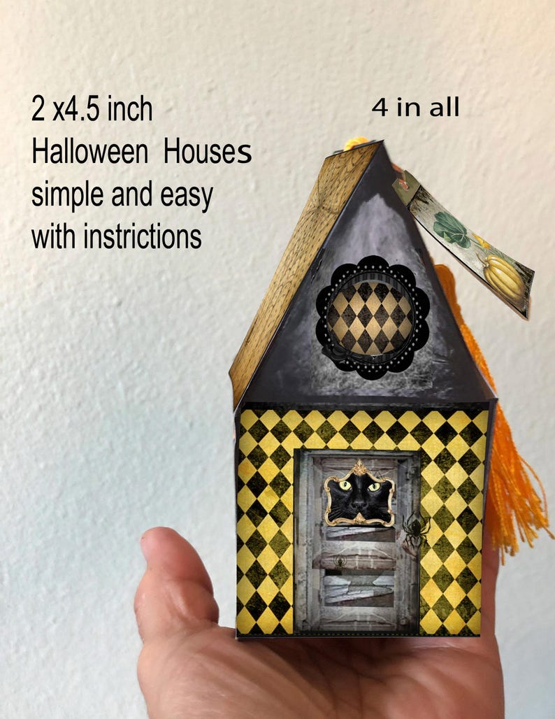Printable Halloween Haunted House: Candy Holder Decor (4 Designs) (JPEG ...