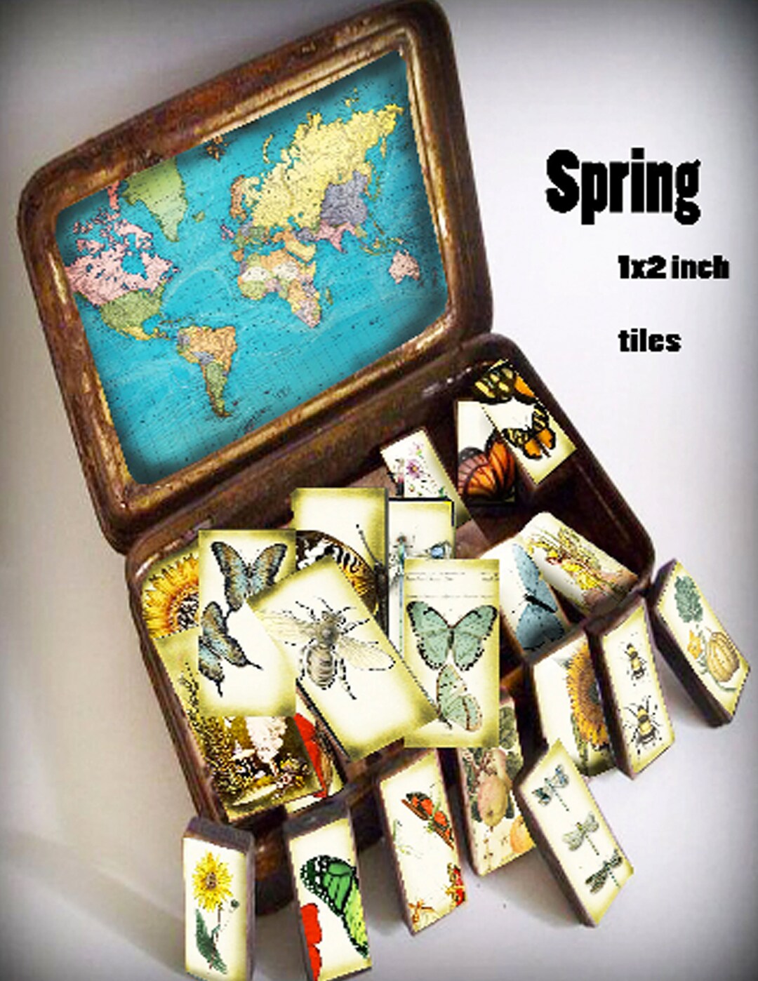 Spring Tiles Printable 1x2 Domino Collage Sheet for Projects Ephemera ...