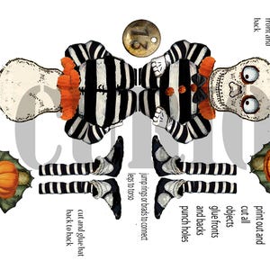 Printable Halloween Skeleton Paper Doll and Pocket Tag: Articulated ...