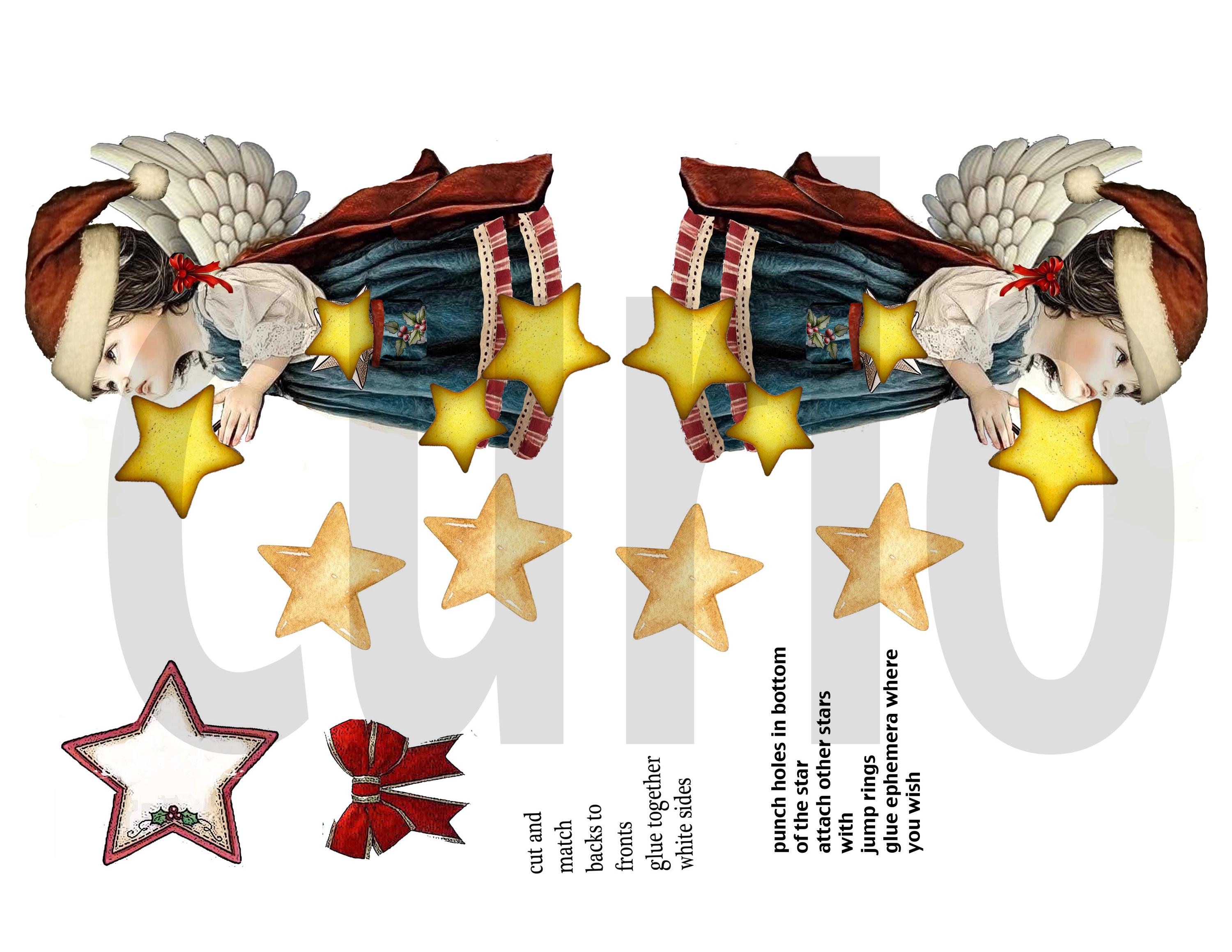 Printable Angel Christmas Paper Doll: Printable Art Ornament Gift (PDF ...