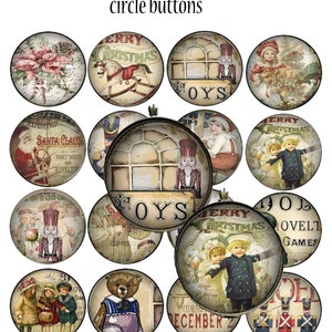 Printable Vintage Victorian Christmas Circles 2inch Diameter 32 ...