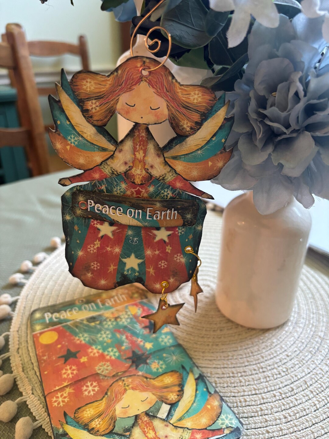 Watercolor Angel Paper Doll: Printable Folk Art Christmas Ornament (PDF ...