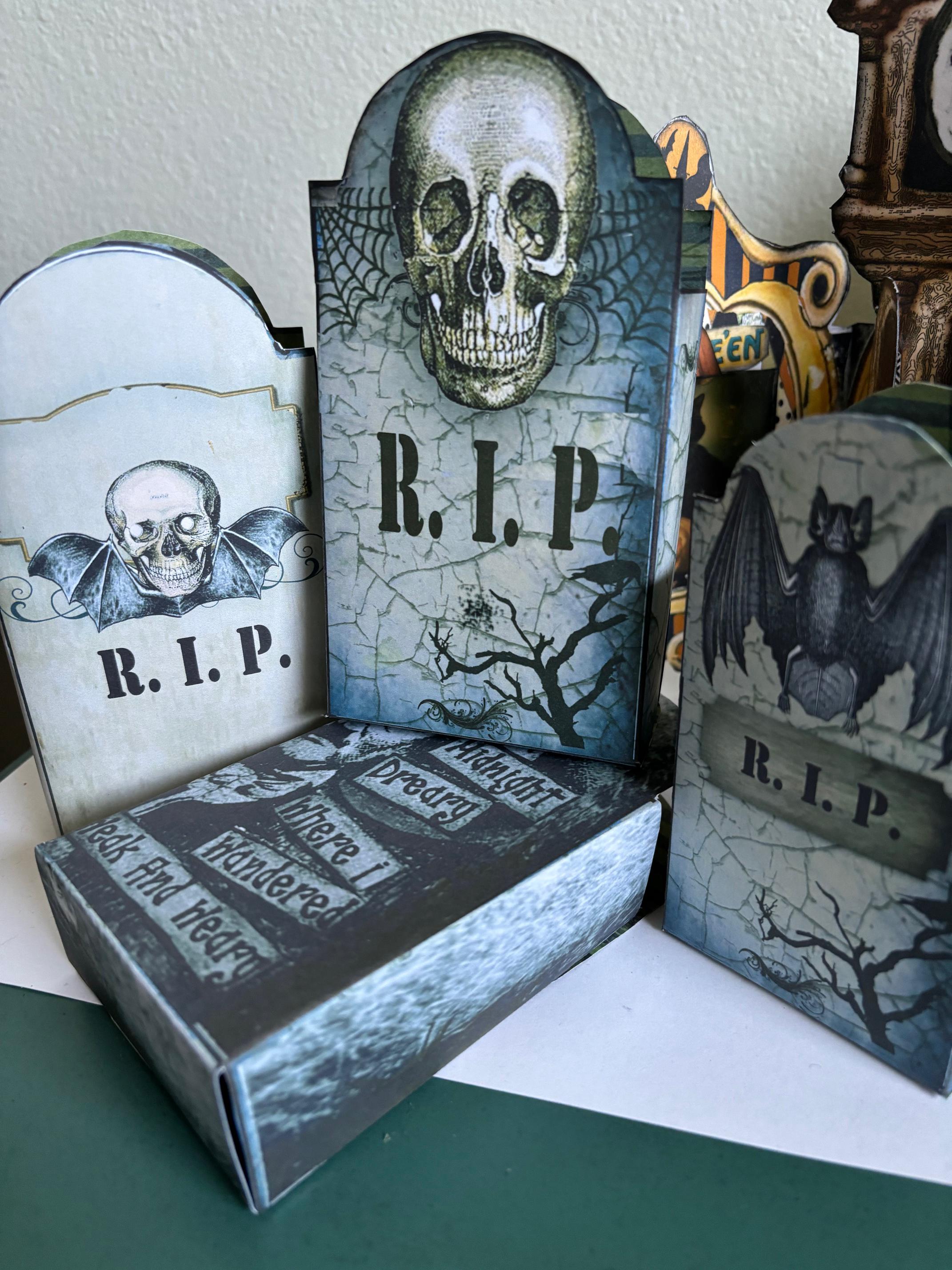 Printable Tombstone Candy Holder: Halloween DIY 3D Craft (JPEG ...