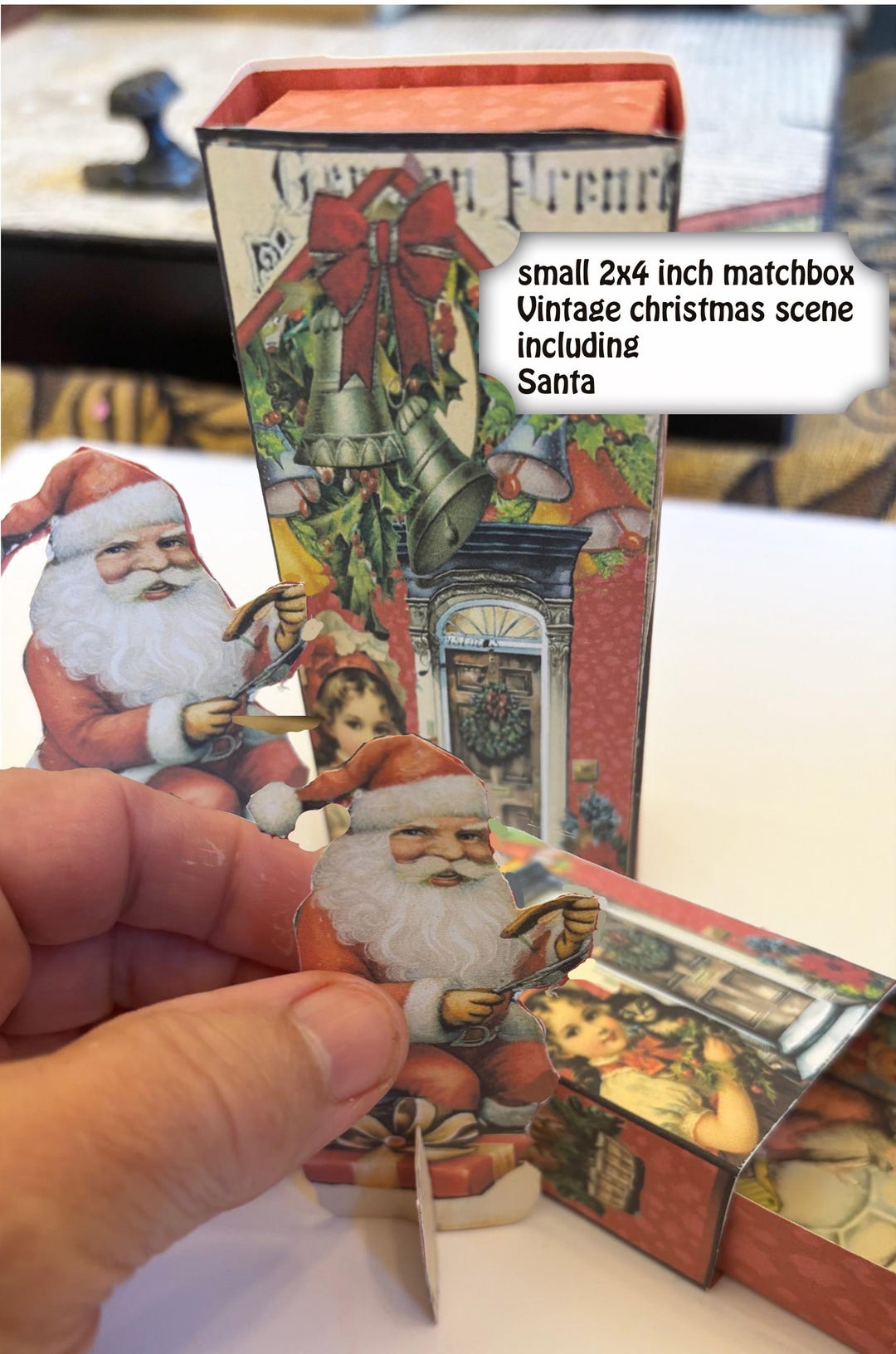 Christmas Printable Matchbox With Santa 2x4 Inch (jpeg and PDF) - Etsy