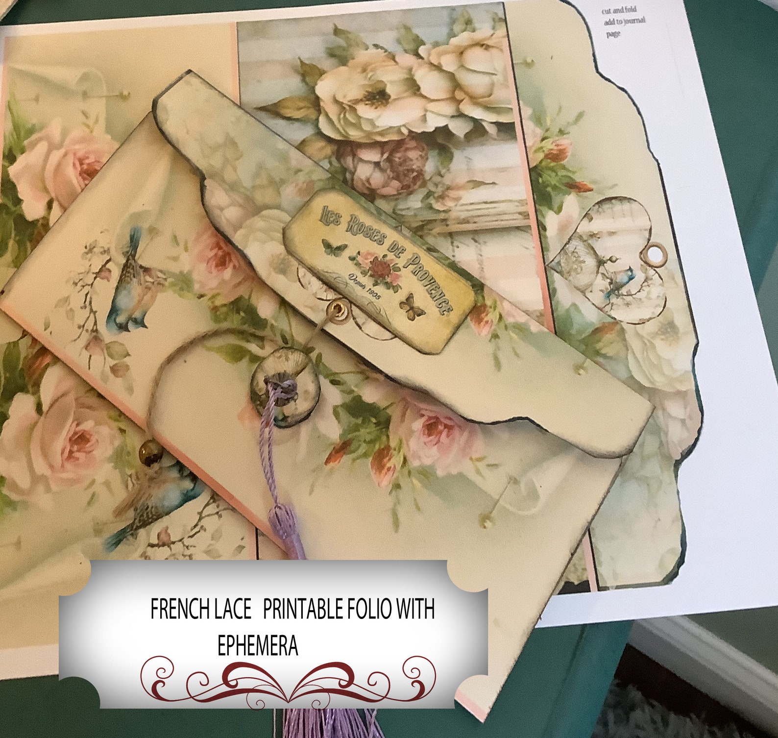 Printable Paper Folio Foldable With Pockets and Tags and Ephemera in a ...
