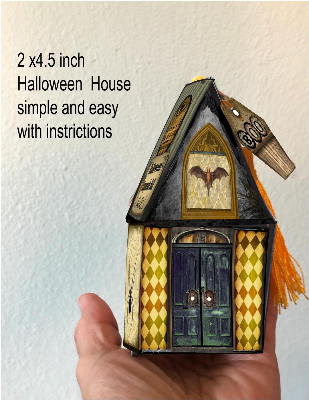 Printable Halloween Haunted House Treat Boxes: Spooky DIY Decor (PDF ...