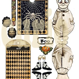Halloween Foldable Card, Coffin, Skeleton, Craft Project (jpeg Only) - Etsy