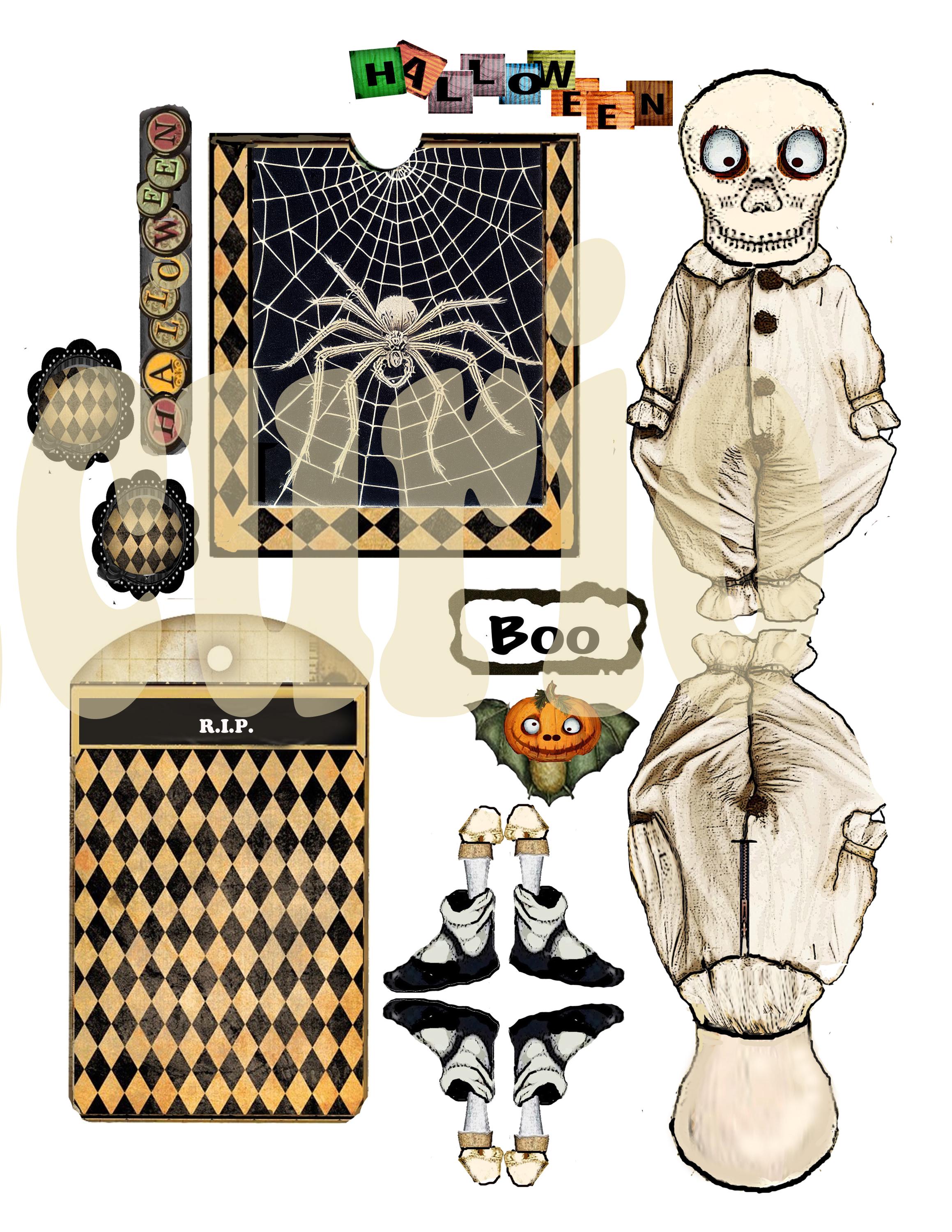 Halloween Foldable Card, Coffin, Skeleton, Craft Project (jpeg Only) - Etsy