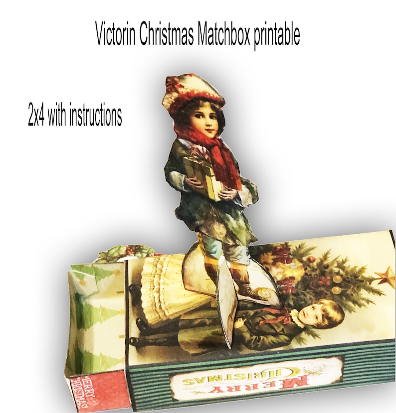 Printable Christmas Victorian Matchbox Christmas Collage Sheet Stocking ...