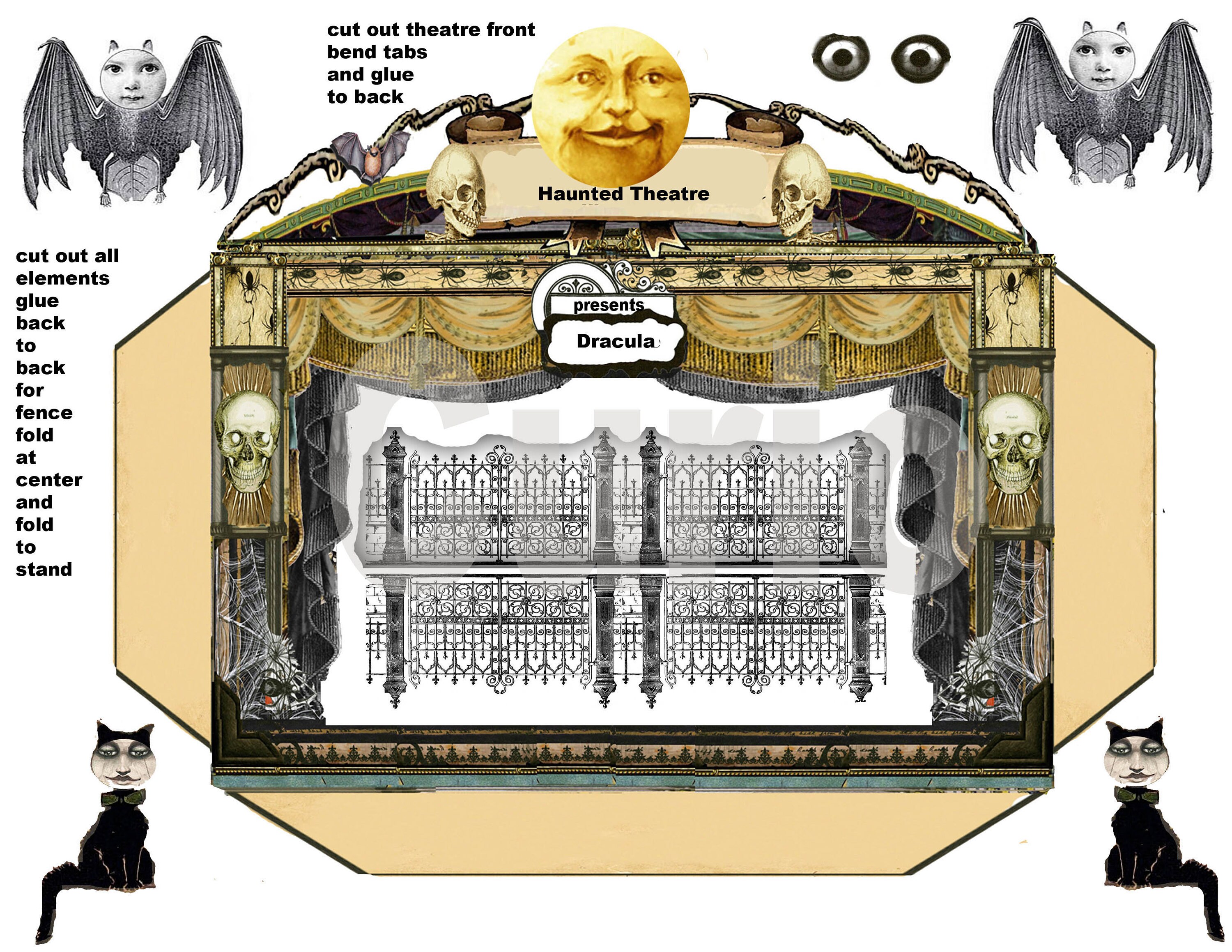 Miniature Haunted Dracula Theatre: Victorian DIY Art (printable) - Etsy