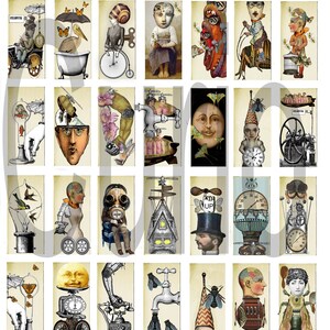 Printable Steampunk Collage Sheet: Victorian Whimsical Tiles (PDF) - Etsy