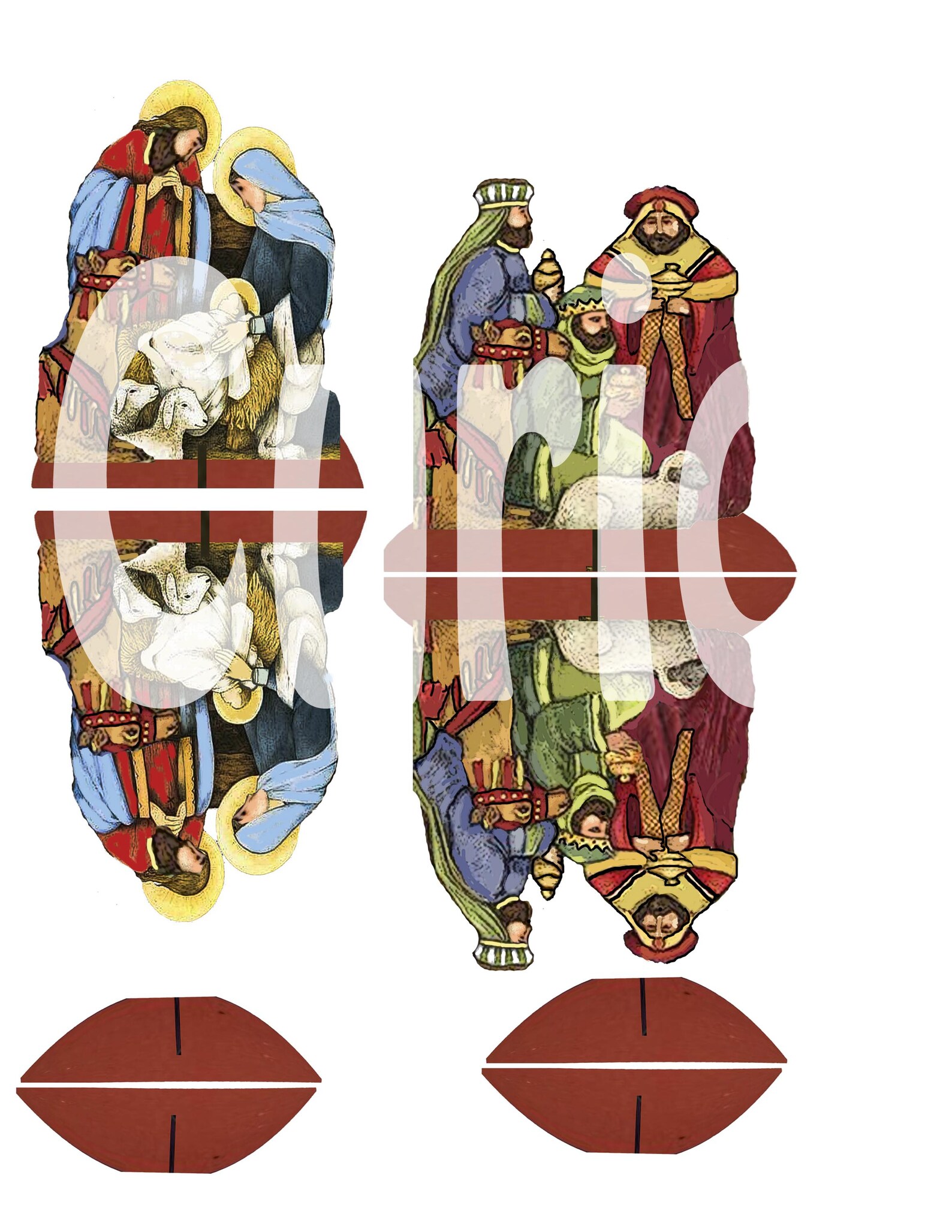 Nativity Set Paper Religious Jesus Birth : DIY Christmas Holiday ...