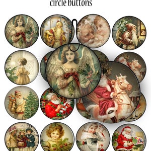 Printable Vintage Victorian Christmas Circles 2inch Diameter 32 ...