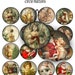 Printable Vintage Victorian Christmas Circles 2inch Diameter 32 ...