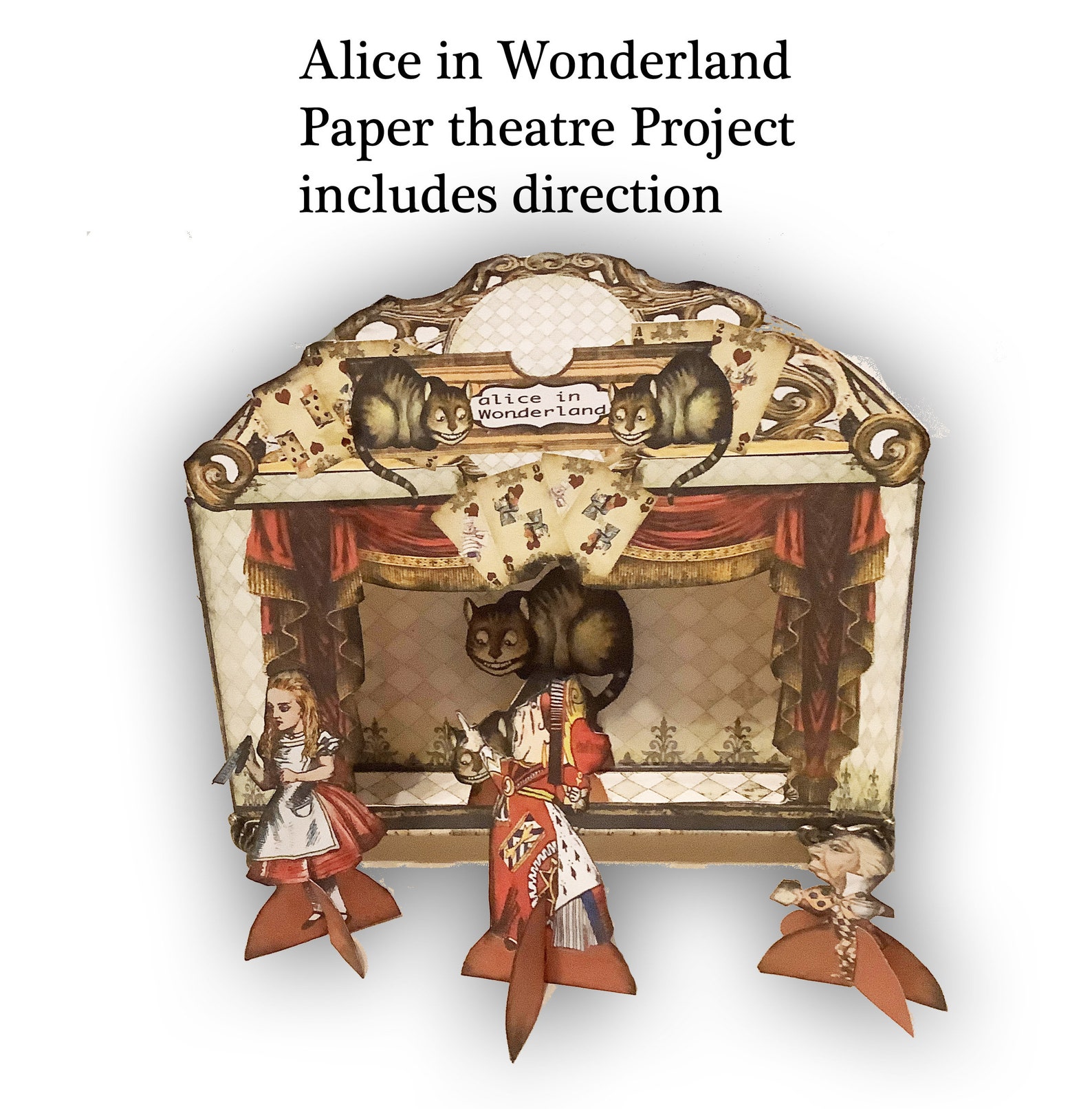 Alice in Wonderland Printable Theater: DIY Craft Project (JPEG) - Etsy