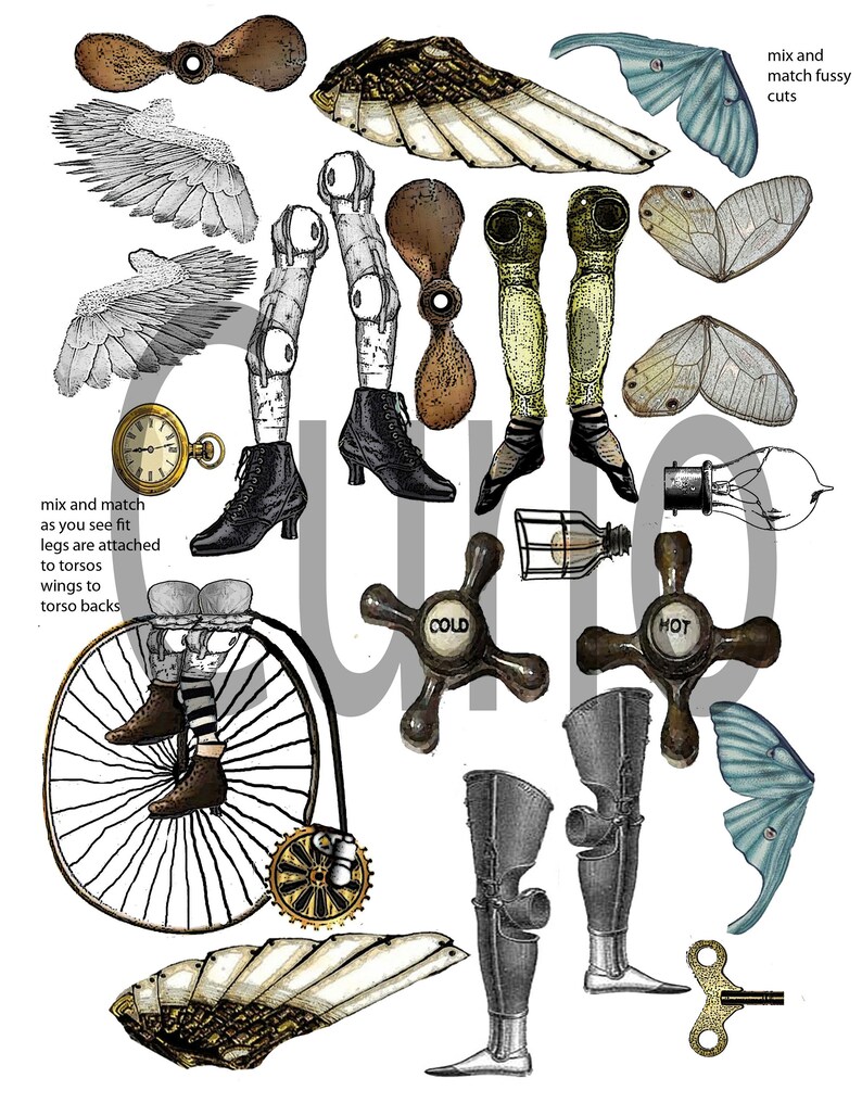 Steampunk Paper Dolls: Victorian Collage Sheet (digital Download) - Etsy
