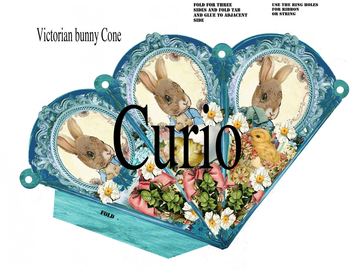 Printable Victorian Easter Cone: DIY Gift Box Decor (digital Download ...