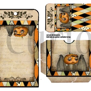 Printable Halloween Bats Paper Doll Articulated With Tag and Pocket ...