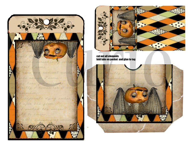 Printable Halloween Bats Paper Doll Articulated With Tag and Pocket ...