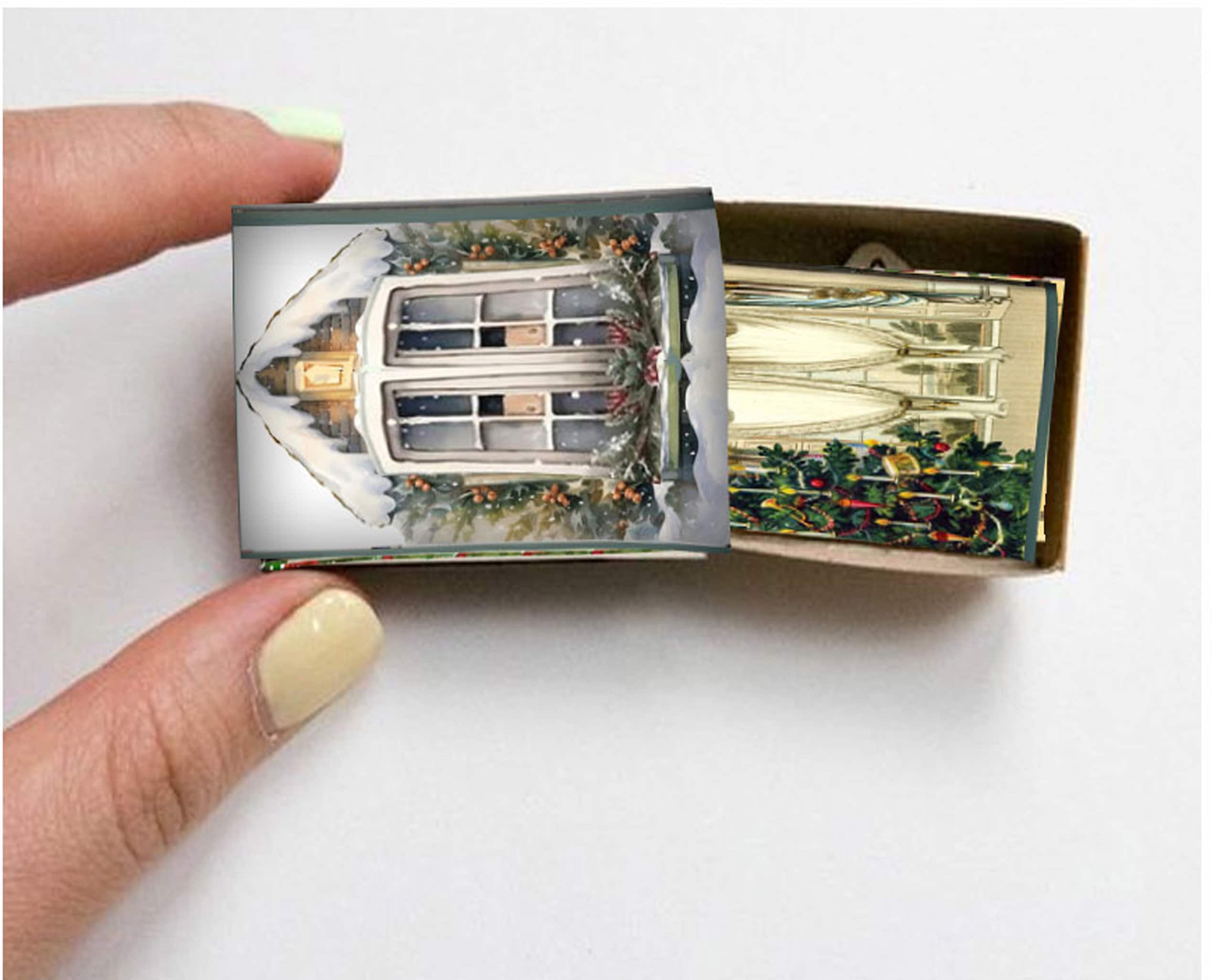 Printable Victorian Christmas House Matchbox Christmas Collage Stocking ...