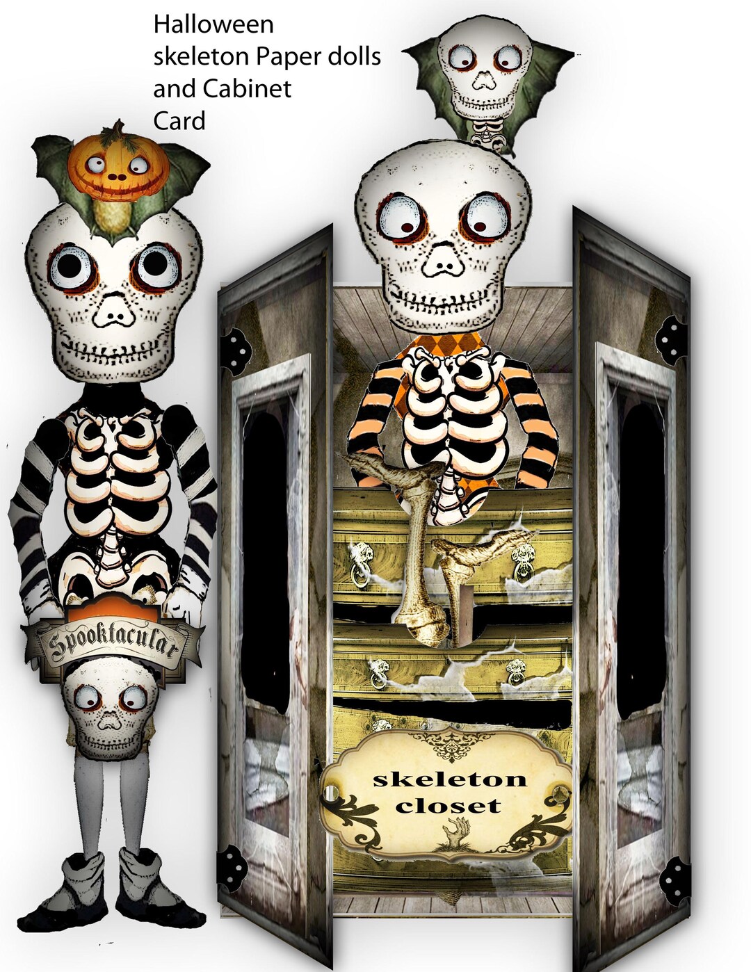 Halloween Mix and Match Skeleton Dolls With Cabinet Card for ...