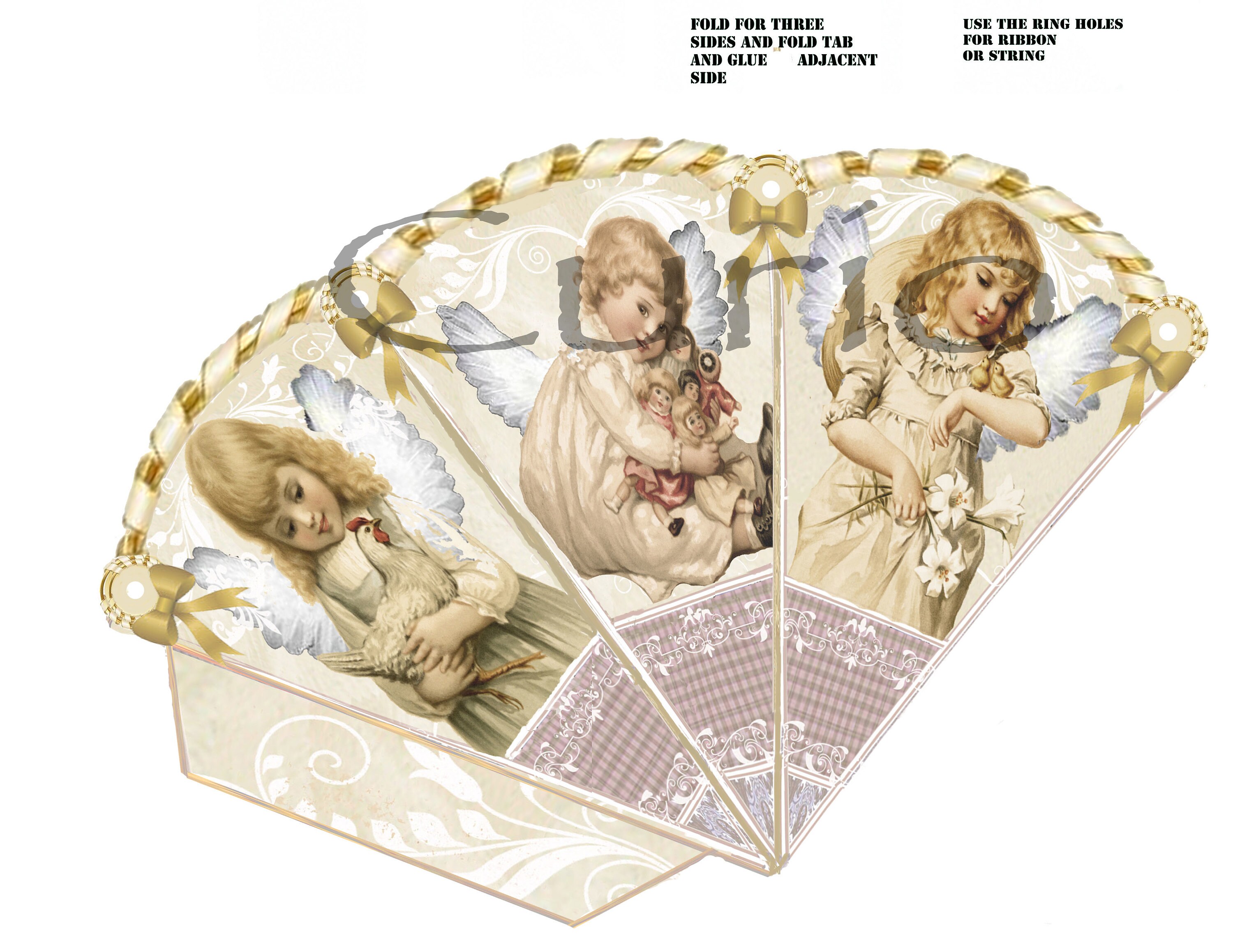 Printable Christmas Cone Pastel Angels Watercolor Christmas Tree Decor ...