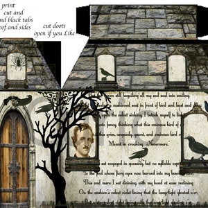Printable Edgar Allan Poe Haunted House: DIY Halloween Decor (PDF) - Etsy