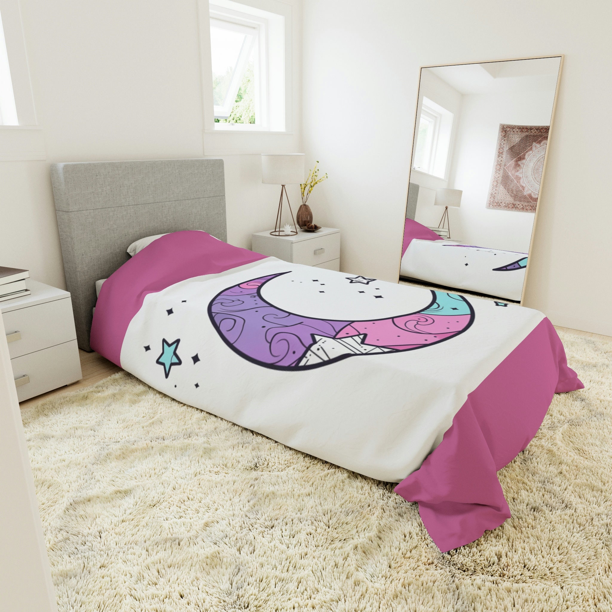 Moon Coloring Book Duvet Cover - Etsy