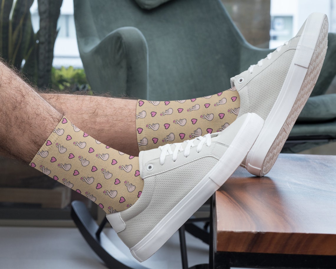 Korean Finger Heart Premium Socks | Fun Novelty Love Sock Gift for Kpop ...
