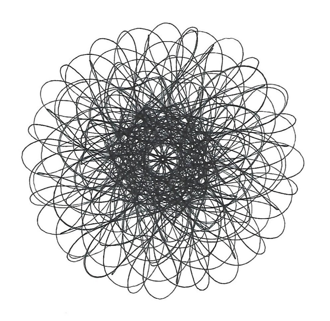 Geometric Ink Drawing. Black Pen on White Paper. - Etsy