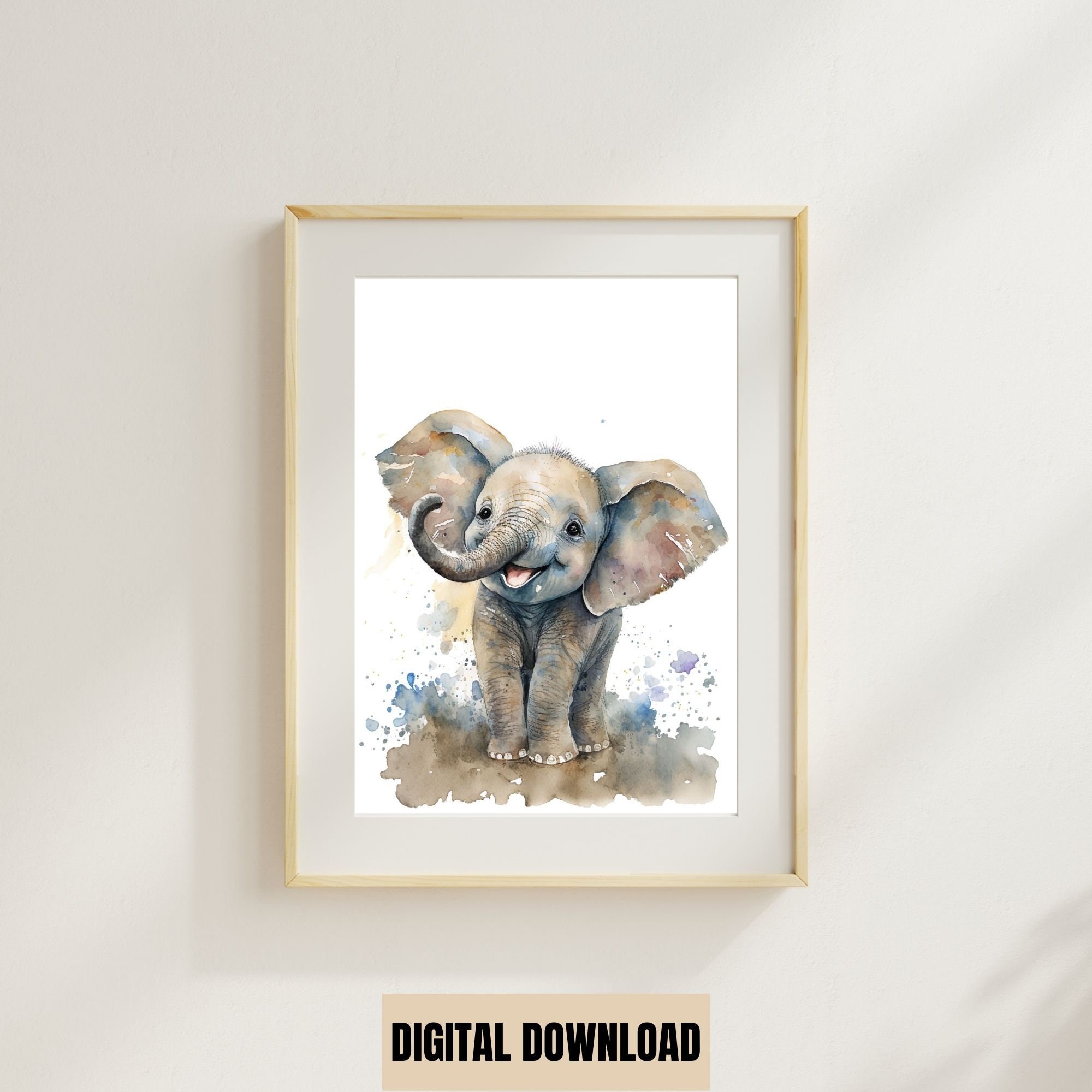 Baby Animal Wall Art Set Digital Prints Safari Nursery Art Nursery Wall ...