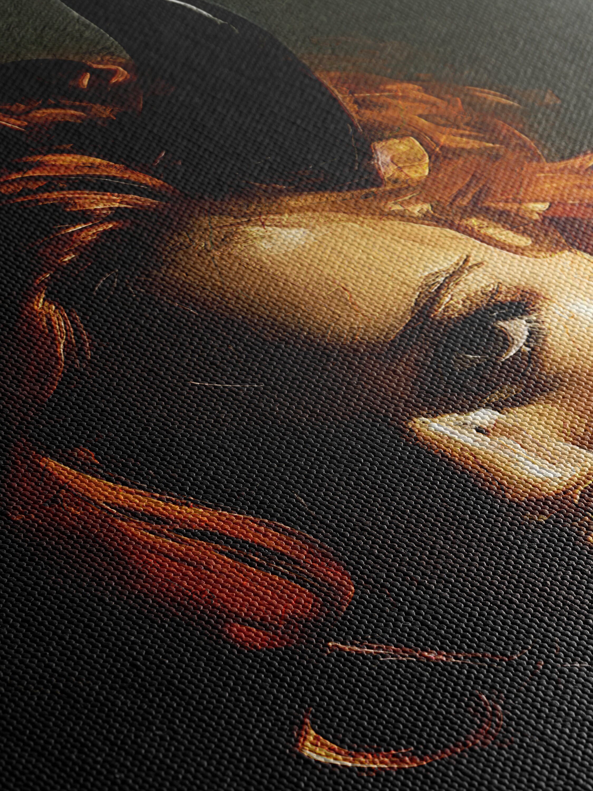 Fallen Angel She Devil Horns Wings Woman Painting Gallery Canvas Wrap ...