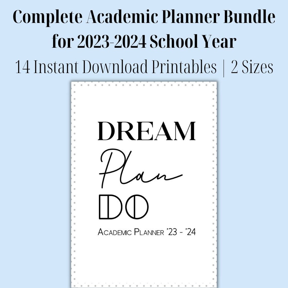 Academic Planner Printable Bundle for July 2023 - June 2024 School Year ...
