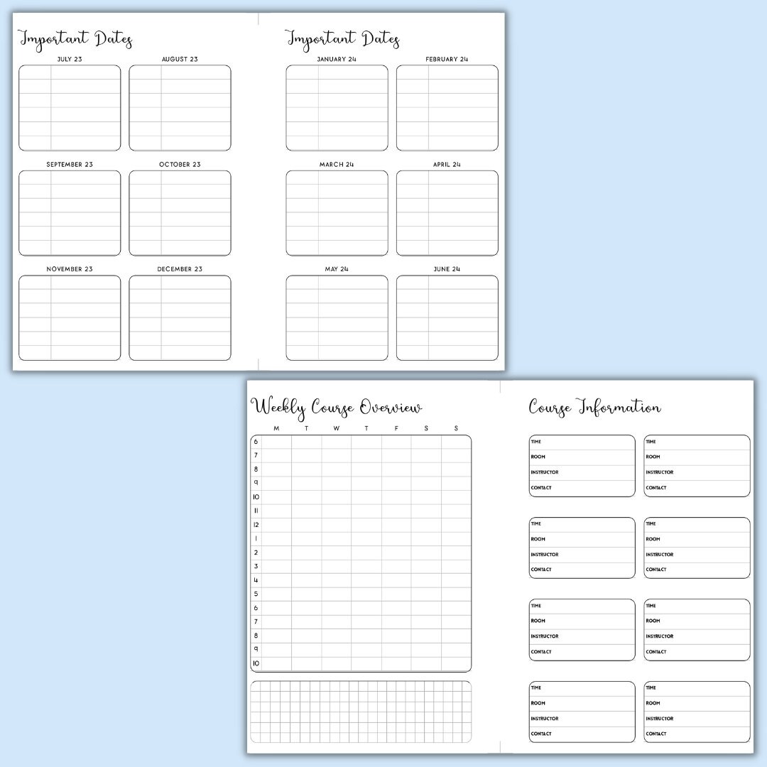 Academic Planner Printable Bundle for July 2023 - June 2024 School Year ...