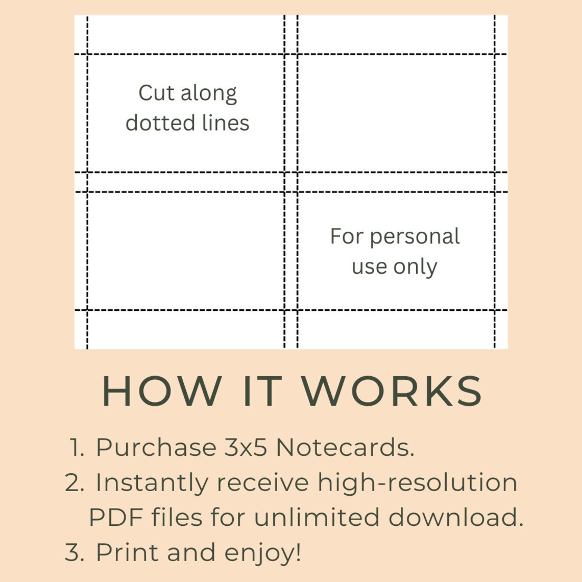Printable 3x5 Index Cards | Notecards | Flash Cards | Recipe Cards | 6 ...