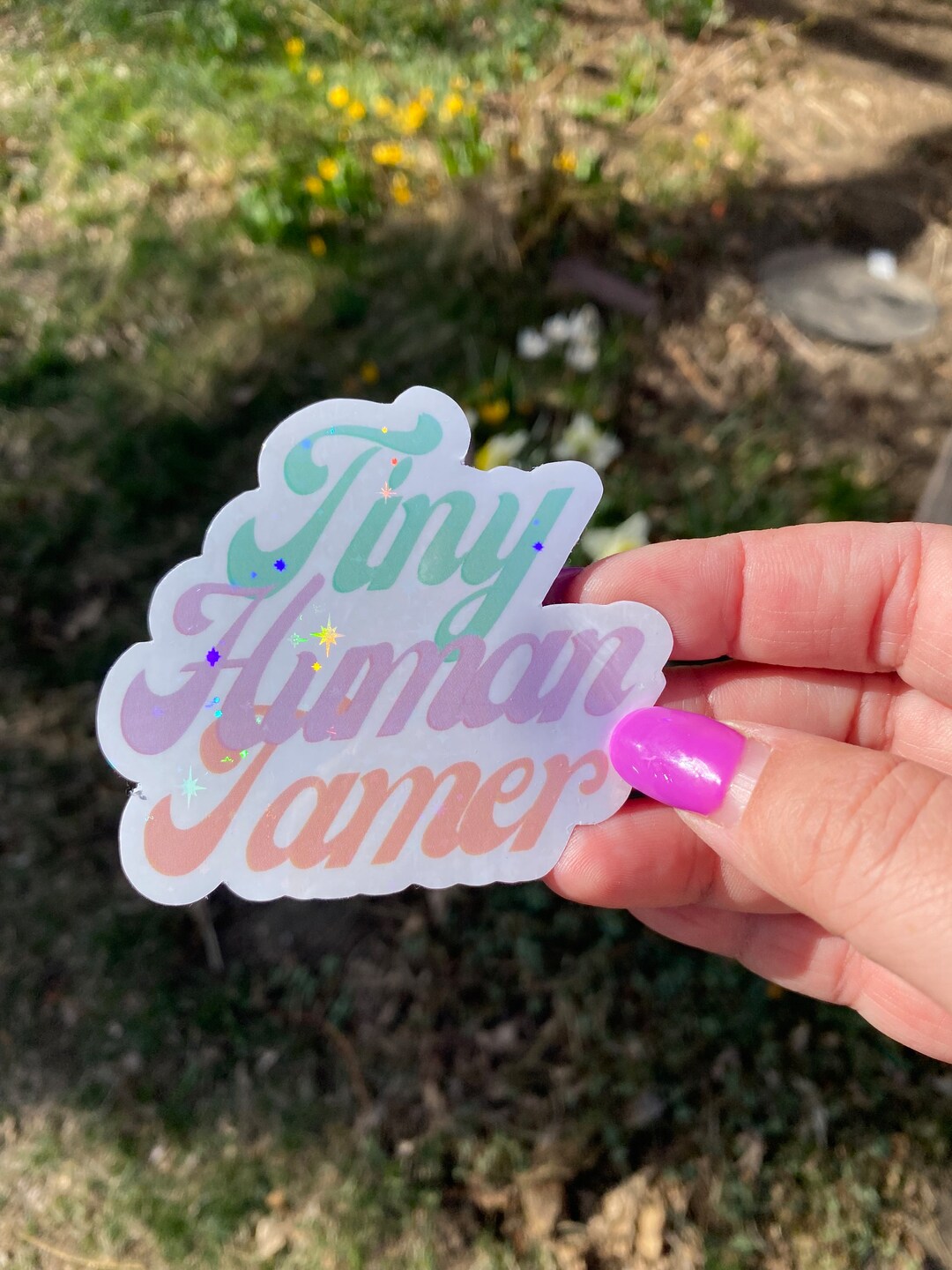 Tiny Human Tamer Mom Sticker - Etsy
