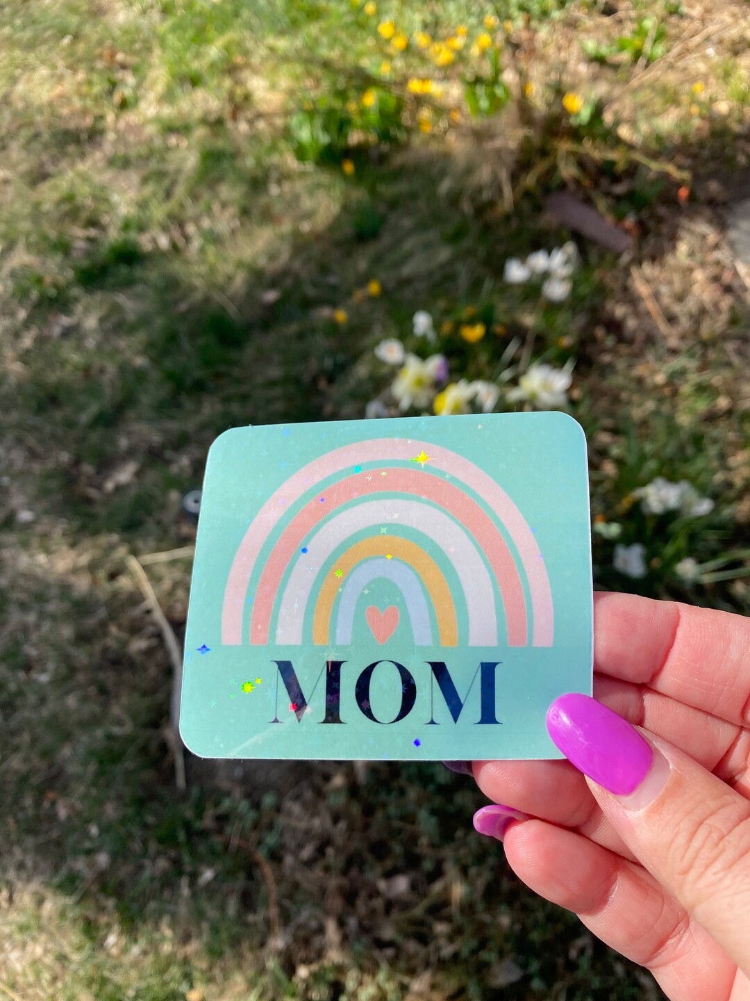 Mom Rainbow Vinyl Sticker | Mom Stickers - Etsy