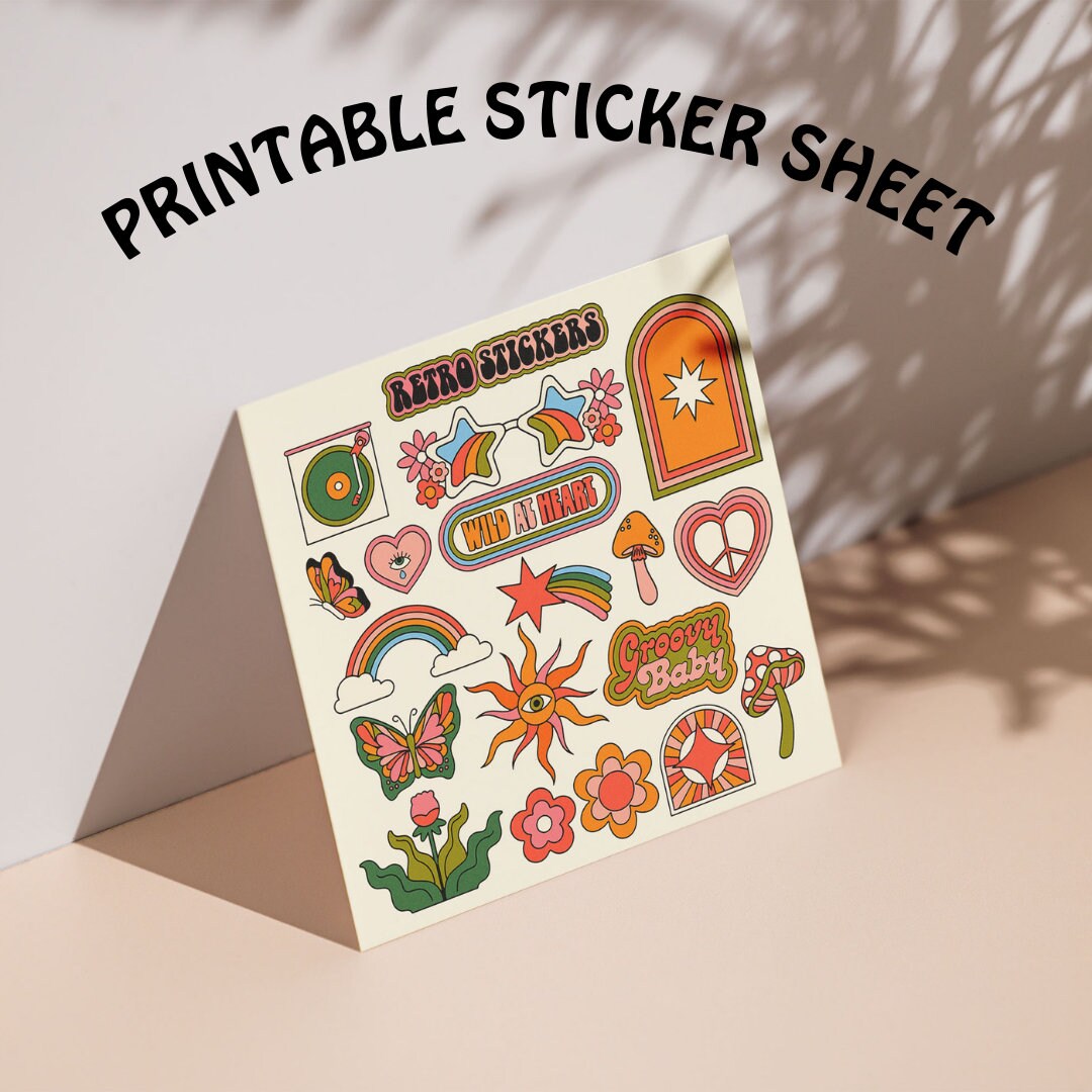 Hippie SVG, Printable Sticker Sheet, SVG PNG Files, Butterfly Svg ...