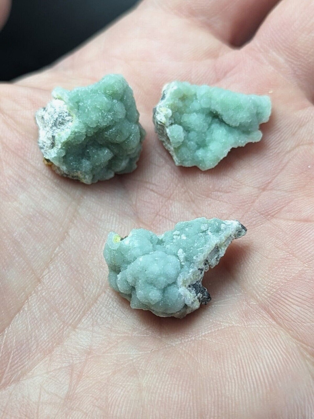 Set of 3 Green Wavellite Crystals Fantastic Old Stock Mauldin Mountain ...