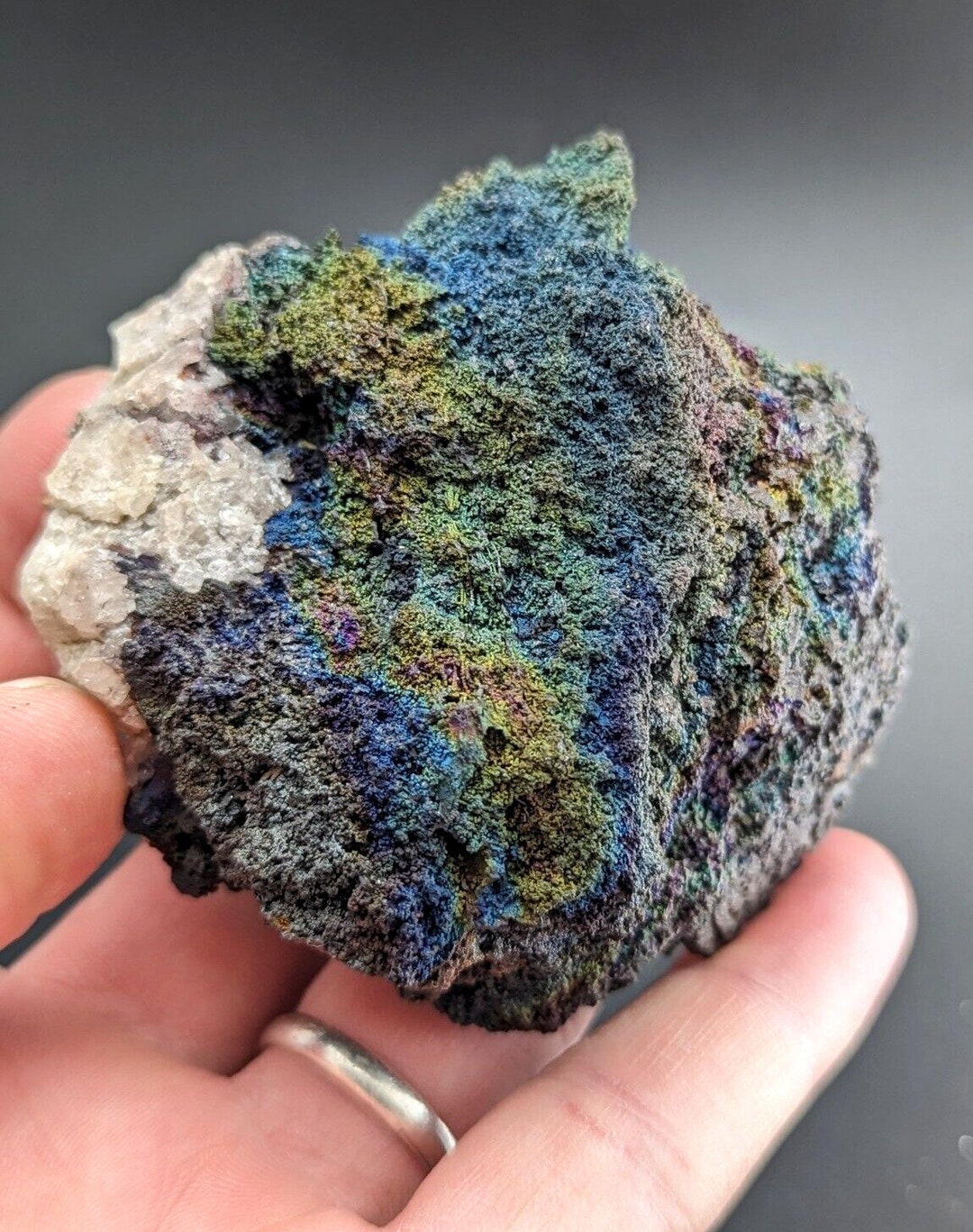 Turgite, Iridescent Hematite, on Quartz, Graves Mountain, Georgia Old ...