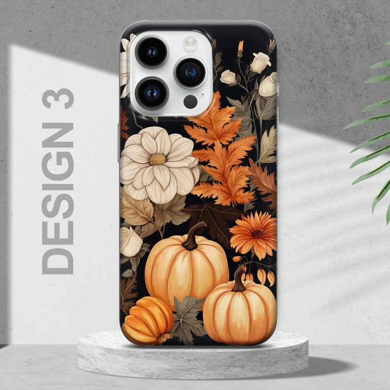 Fall Phone Case With Pumpkins Dark Halloween Cover for iPhone 15 14 13 12 11 XR Pro Max Plus ...