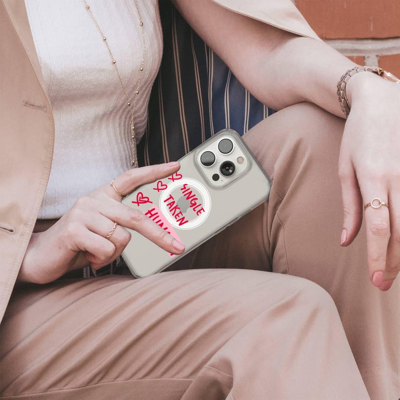 Capa de celular com texto divertido, capa transparente MagSafe para o ...