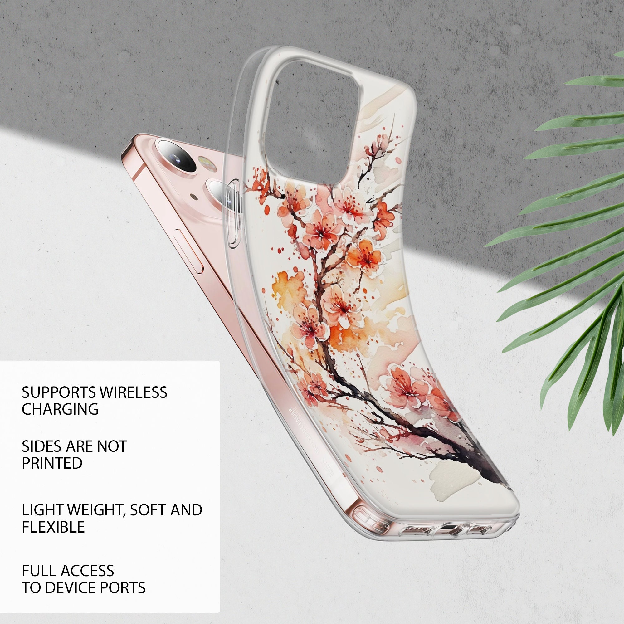 Sakura Phone Case Cherry Blossoms Floral Cover for iPhone 15 - Etsy