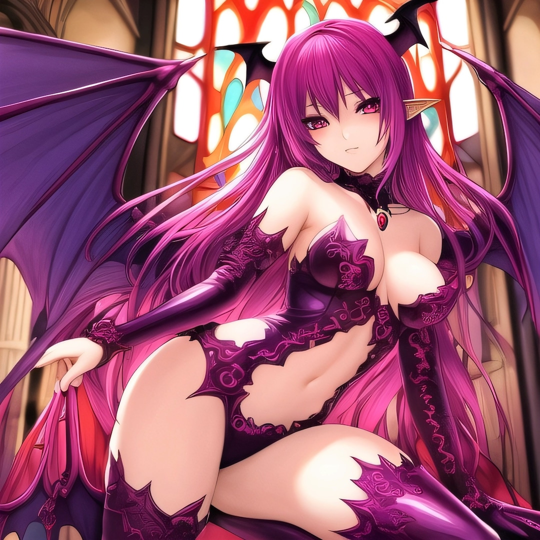 Purple Anime Succubus Digital Download Etsy