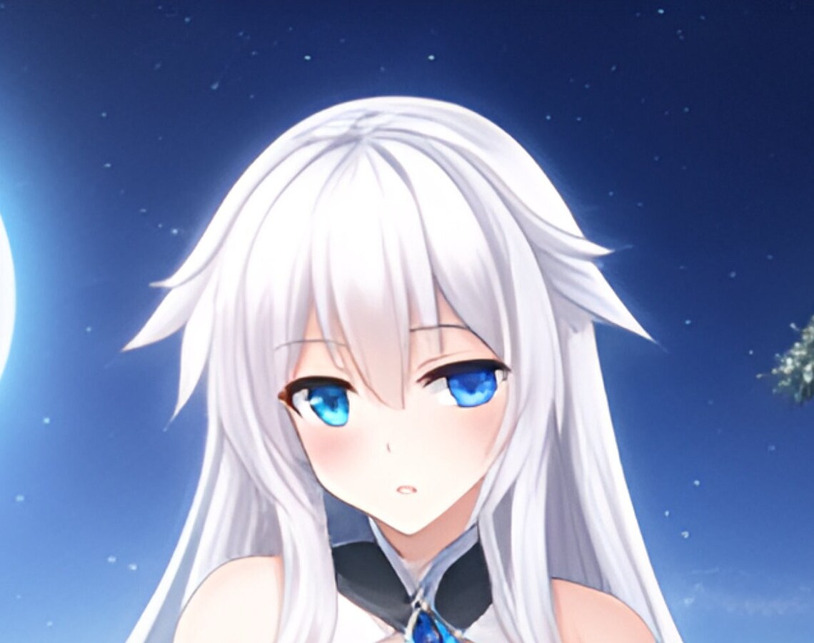 Blue-eyed Moon Goddess Poster Anime Art for Home Décor - Etsy