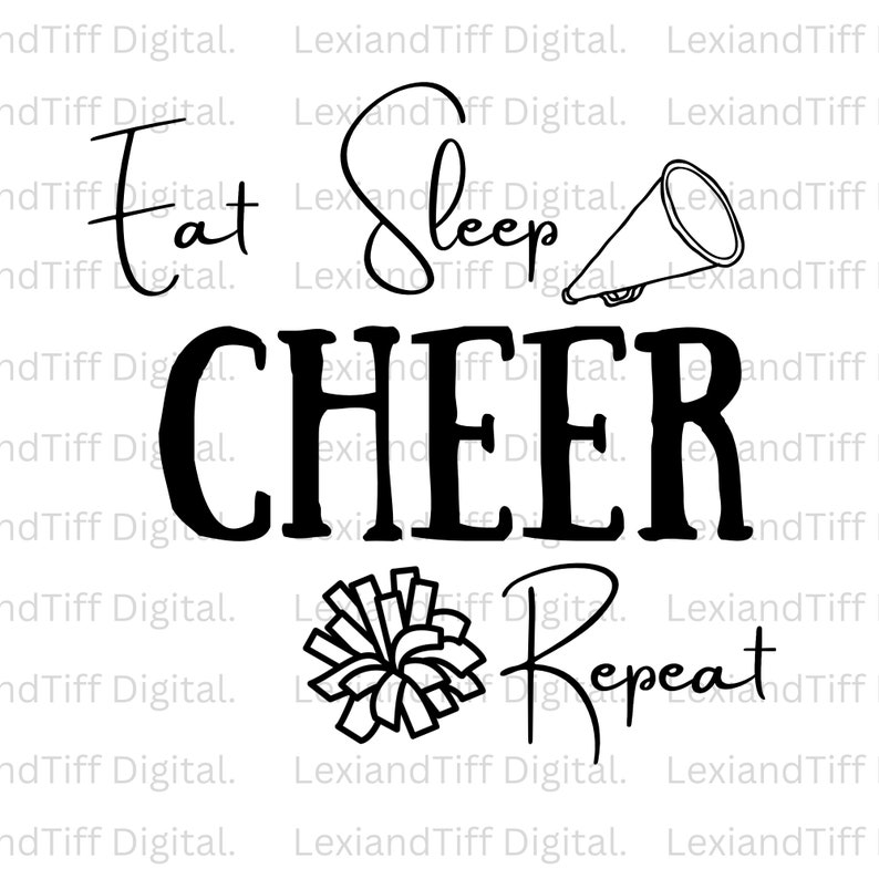 Eat Sleep Cheer Repeat SVG Cheer SVG Cheerleader SVG - Etsy