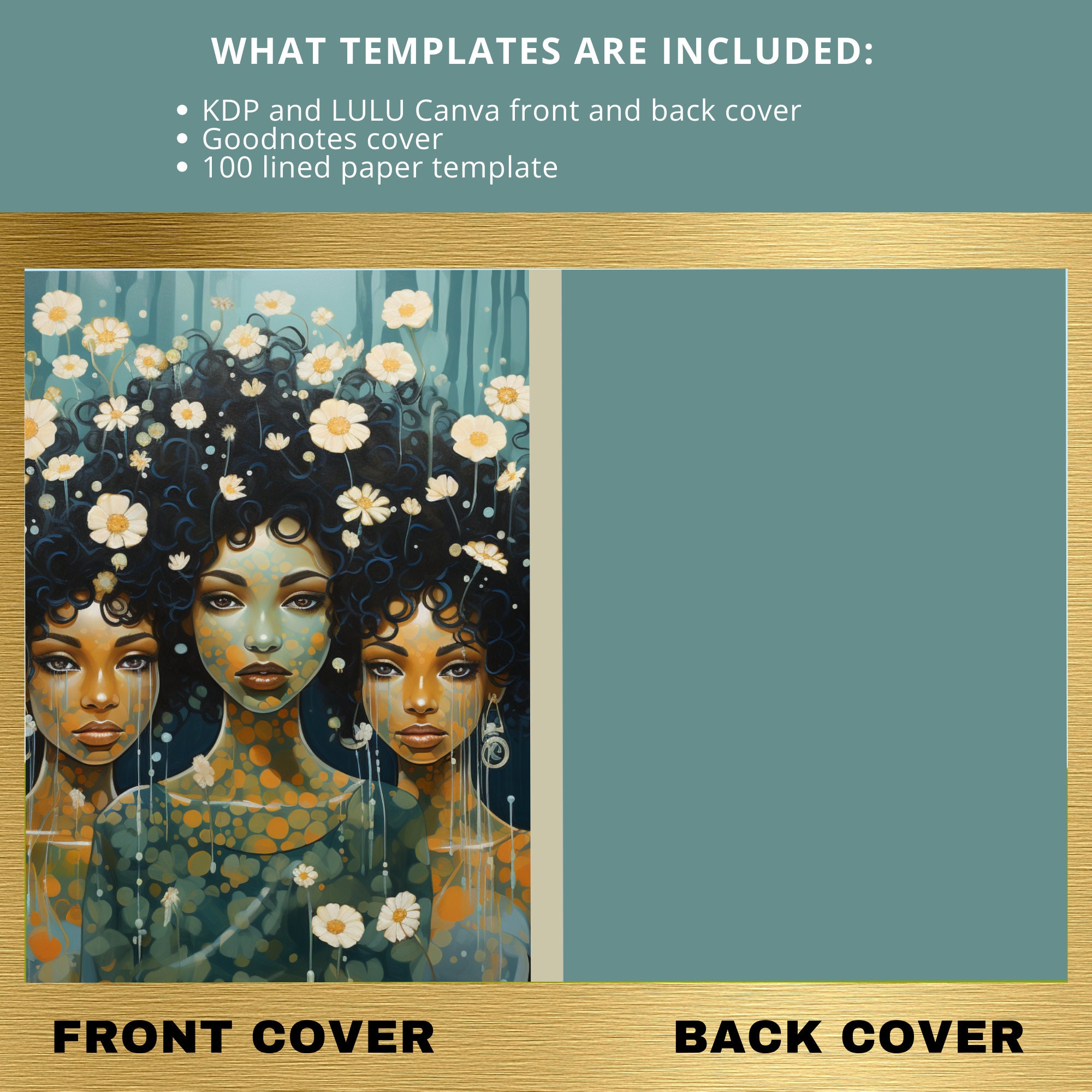 Kdp,lulu, Goodnotes Template Digital Download Journal Cover Art With a ...