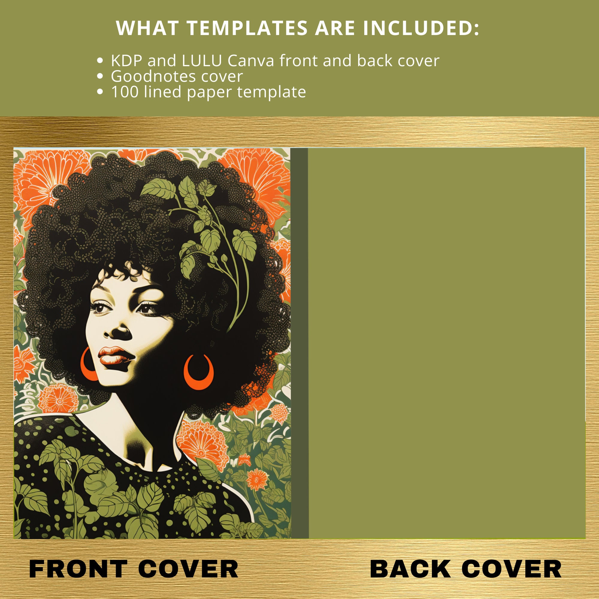 Kdp,lulu, Goodnotes Template Digital Download Journal Cover Art With a ...