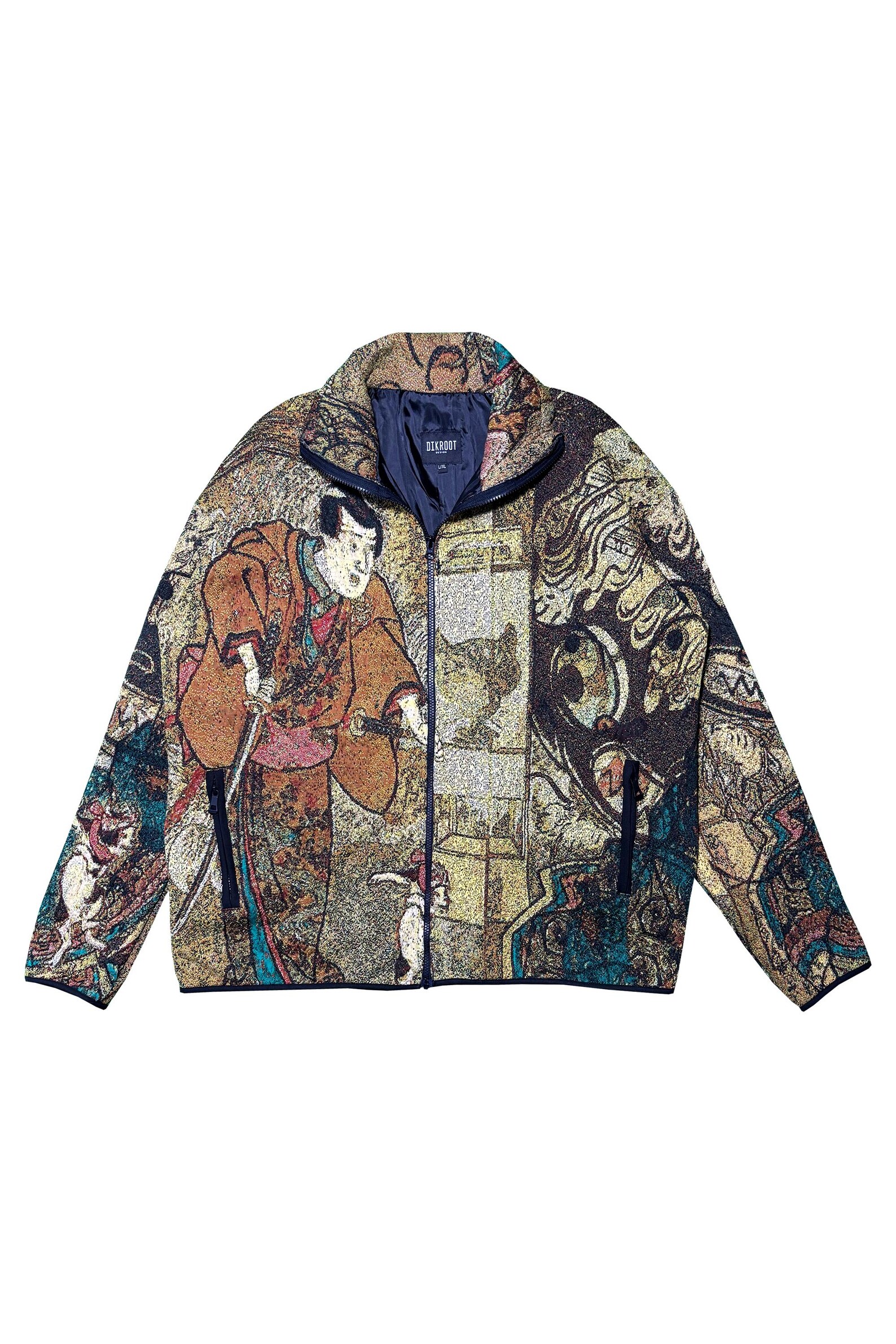 Unisex Quilted Jacquard Jacket: Gothic Streetwear, Retro Design ...